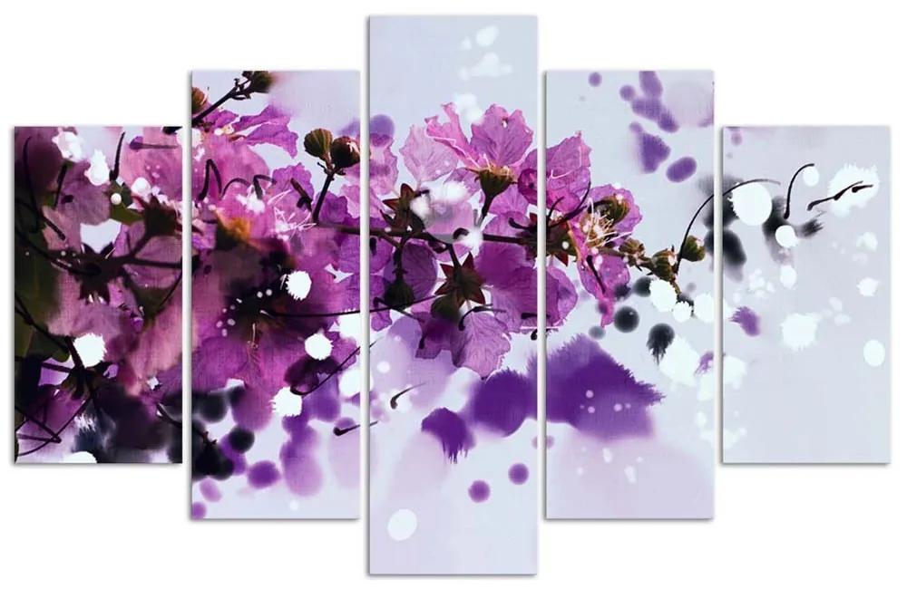 Gario Obraz na plátně Kvetoucí větev - 5 dílný Rozměry: 100 x 70 cm
