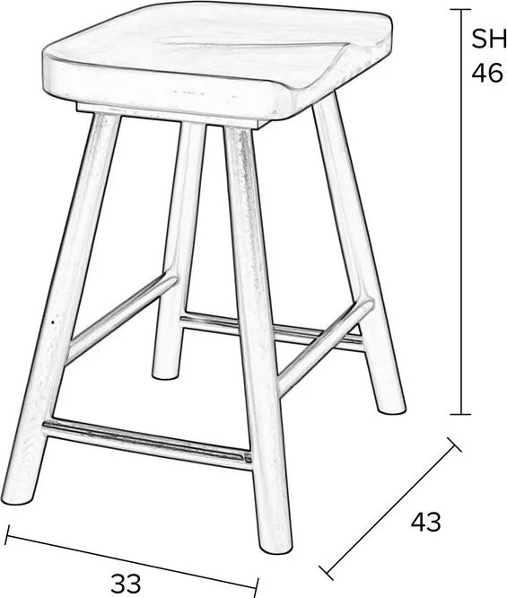Stolička z dubového dřeva v přírodní barvě Vander – White Label