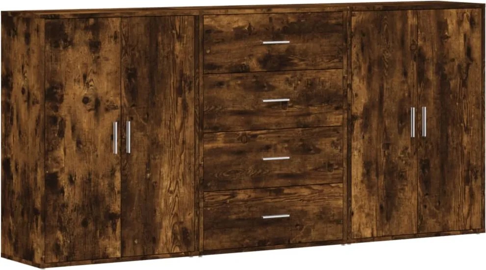 Příborníky 3 ks kouřový dub 60 x 31 x 84 cm kompozitní dřevo 3276578