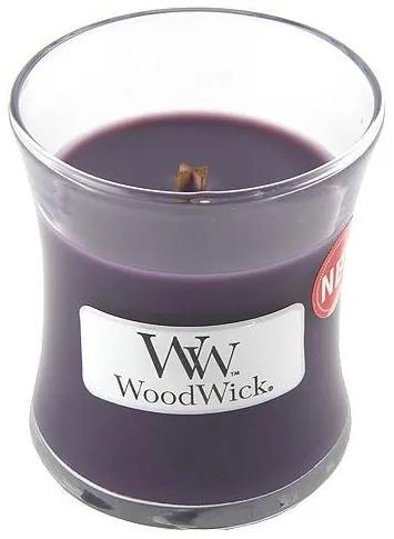 WoodWick Vonná svíčka WoodWick - Fíky 85 g, fialová barva, sklo, vosk