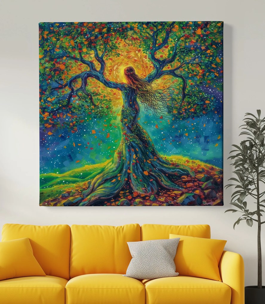 Obraz na plátně - Strom života Sola plně ve spojení FeelHappy.cz Velikost obrazu: 60 x 60 cm