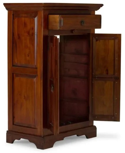 furniture-nabytek.cz - Masivní komoda Catello z borovice, lakovaná, hnědá – 75×44×115 cm