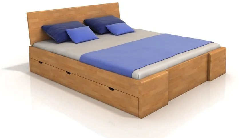 Buková postel s úložným prostorem - Hessler Drawers   , Buk přírodní, 180x200 cm
