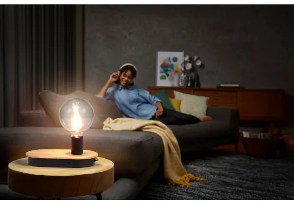 Ledvance - Dotyková stolní lampa s USB konektorem DECOR WOOD 1xE27/8W/230V