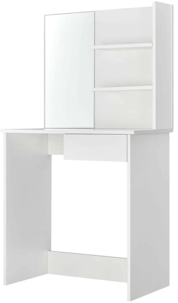 Toaletní stolek se zrcadlem Stinie bílý