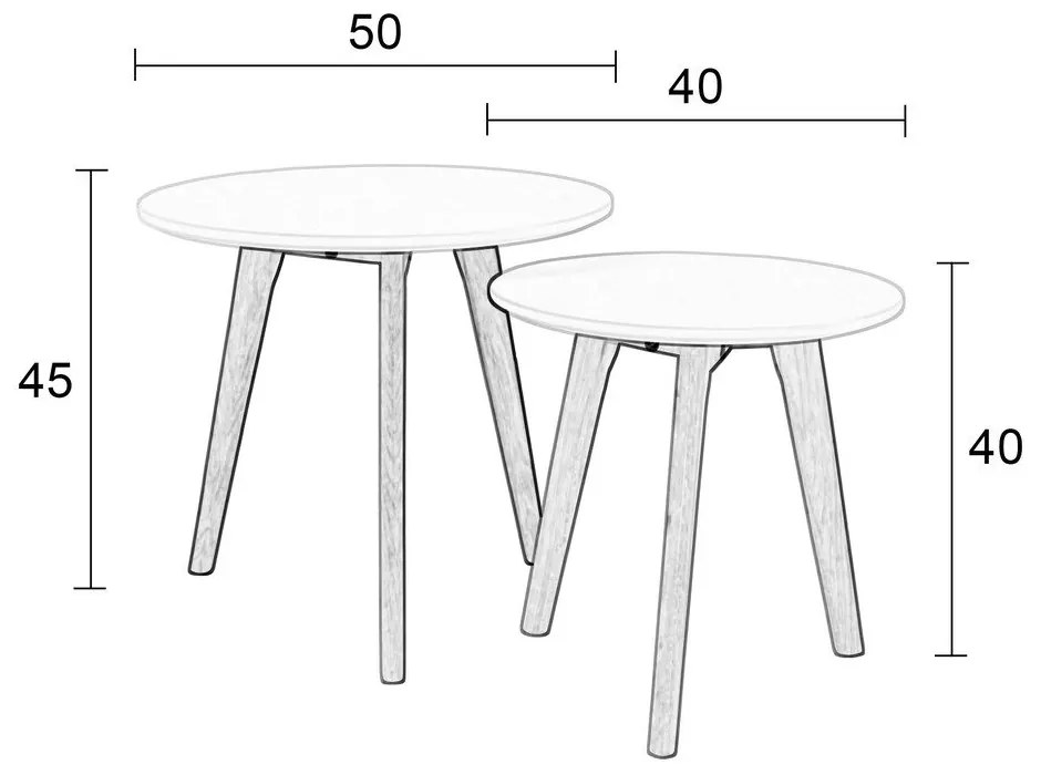 Sada 2 odkládacích stolků Bodine
