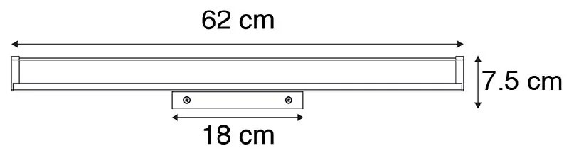 Moderní nástěnné svítidlo do koupelny černé 62 cm IP44 - Cascada