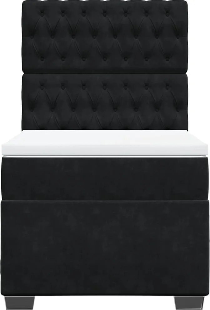 Box spring postel s matrací černá 90x190 cm samet 3293094