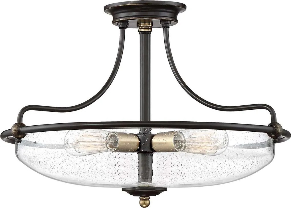 Stropní retro svítidlo Elstead Griffin SFM-C-PNAB bronz - mosaz