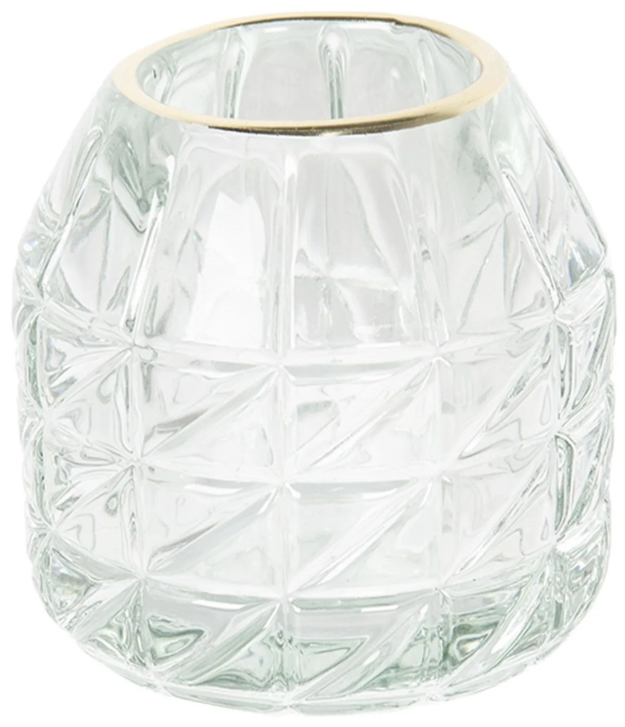 Skleněný transparentní svícen na čajovou svíčku - Ø  9*9 cm