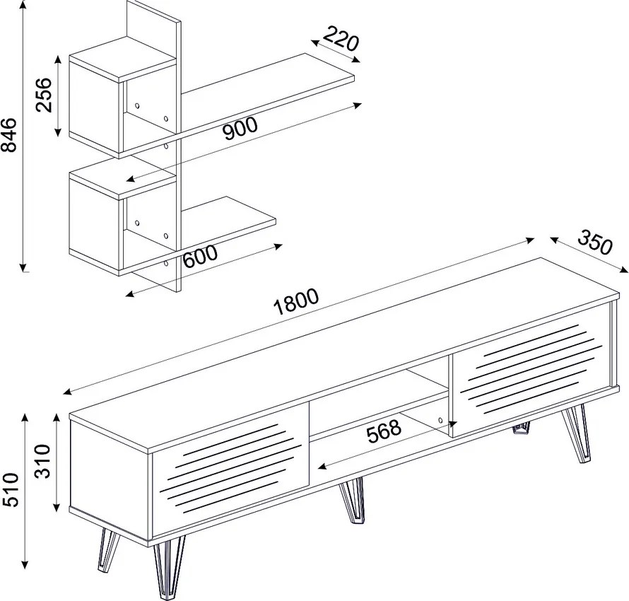 Televizní stolek GEMLIK sapphire