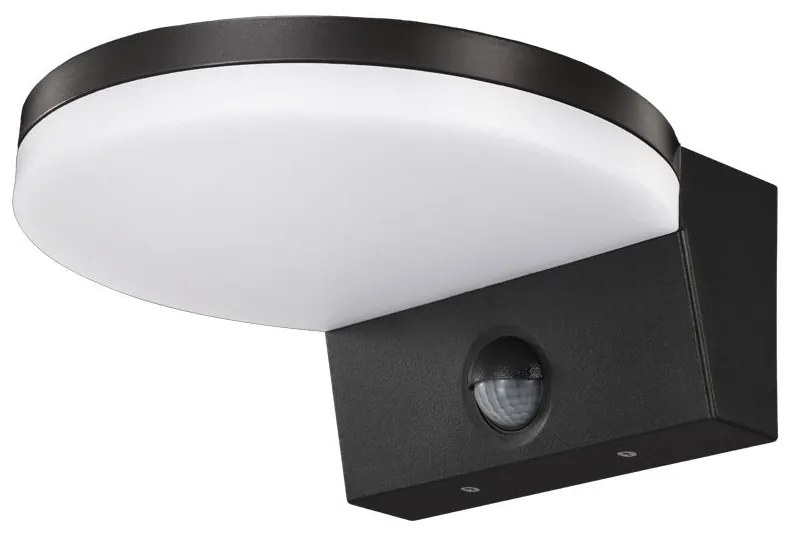 TOP-LIGHT Venkovní LED nástěnné svítidlo s čidlem NOVARA C PIR, 15W, denní bílá, černé Novara C PIR