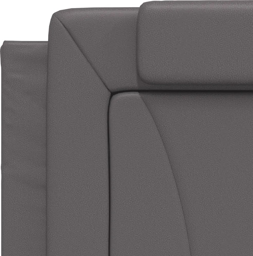 Postel Viana s matrací šedá 100 x 200 cm umělá kůže 3208778