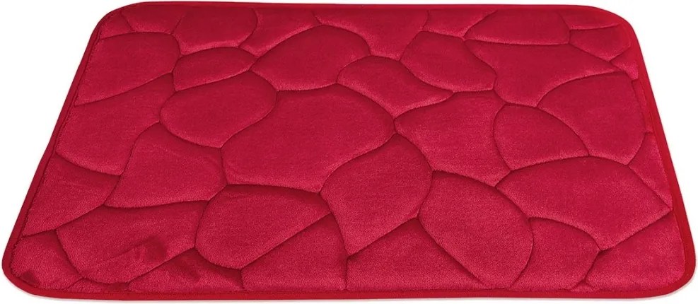 Protišmyková kúpeľňová predložka 3D 0133 Red, 50x40, červená, kúpeľňa, BO-MA