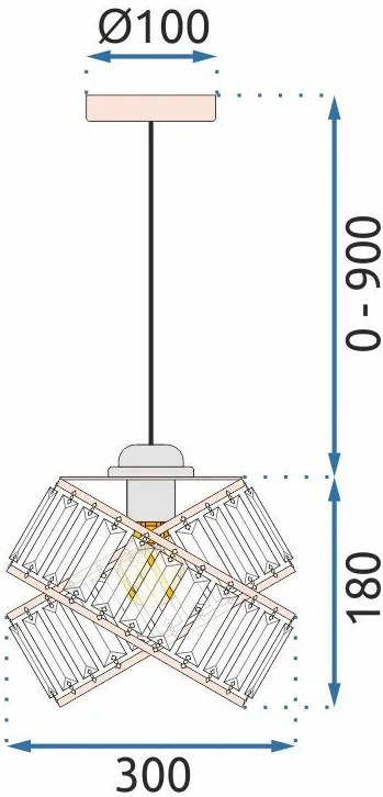 Toolight, závěsné svítidlo 1xE27 APP1105-1CP, růžové zlato, OSW-06329