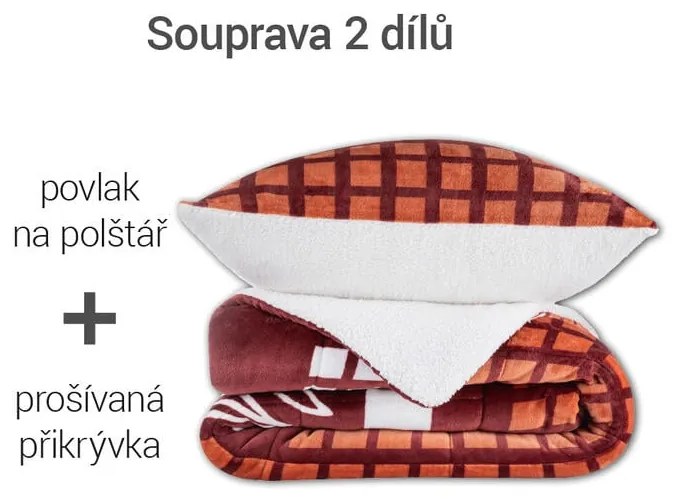 Prošívaná beránková souprava EBONY 2 ks