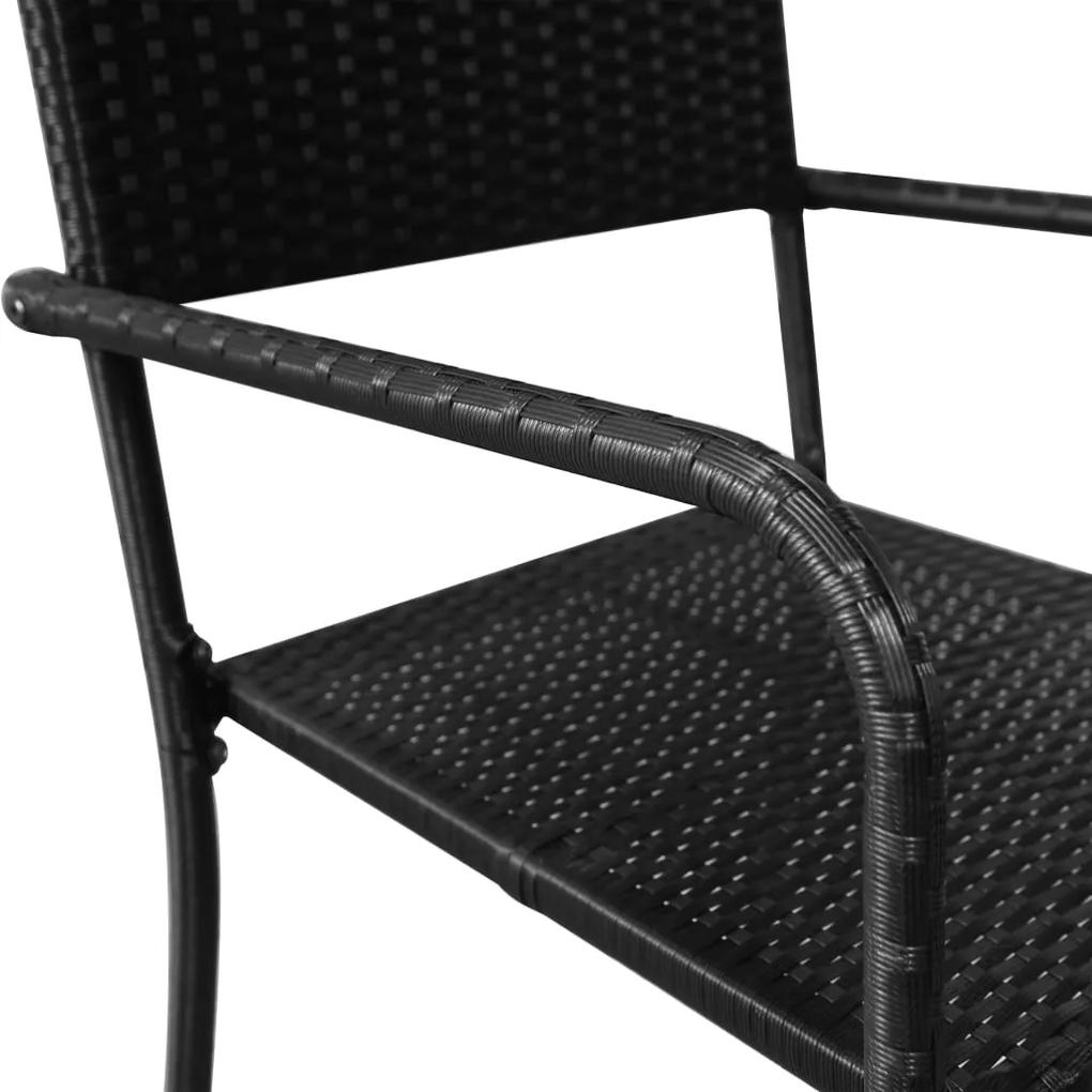 Zahradní jídelní židle 6 ks polyratan černé,  313122