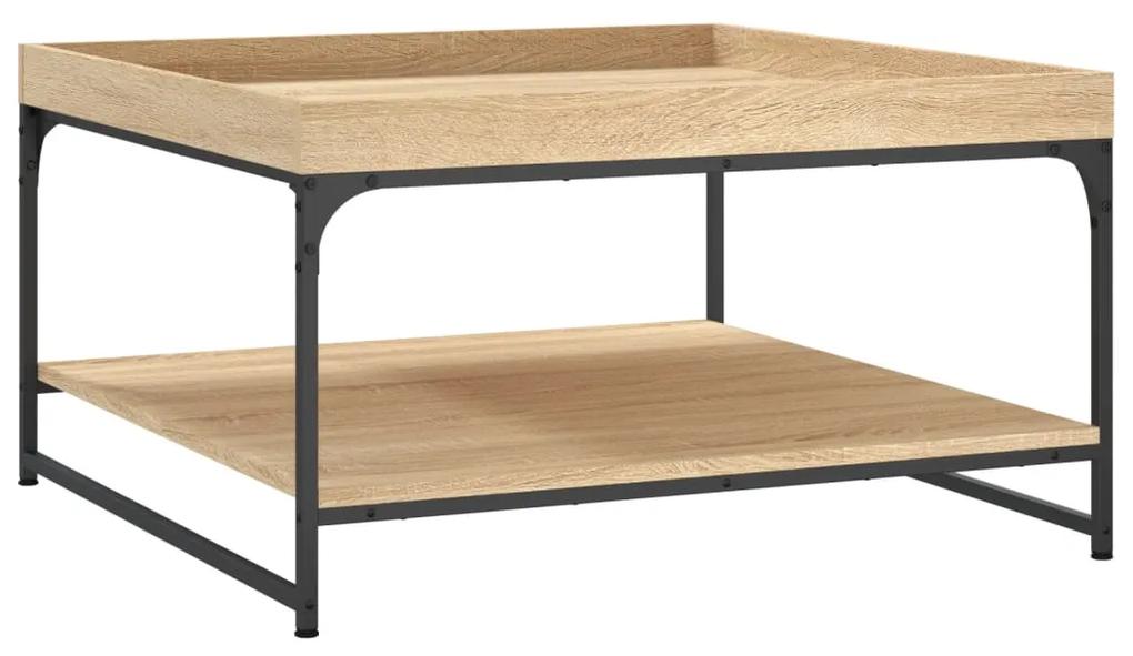 Konferenční stolek dub sonoma 80 x 80 x 45 cm kompozit a železo