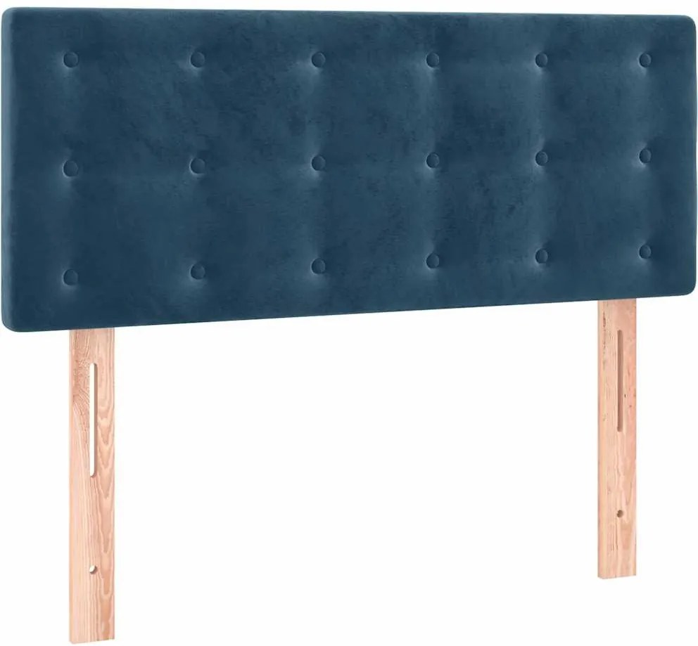 Box spring postel s matrací a LED tmavě modrá 80 x 200 cm samet 3134613