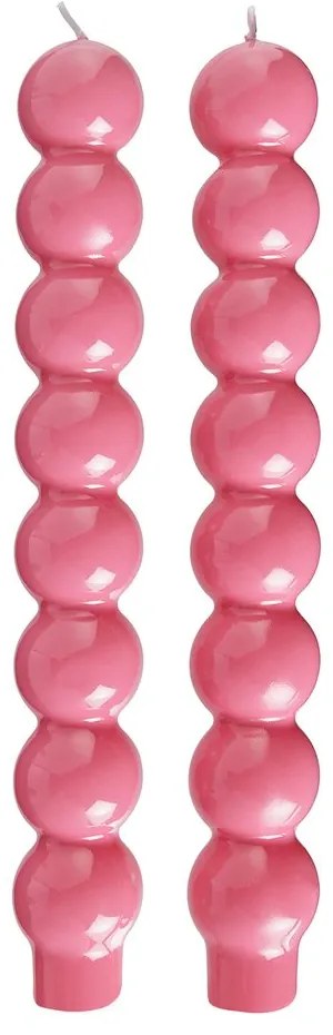 BUBBLES Sada svíček 2 ks 24 cm - růžová
