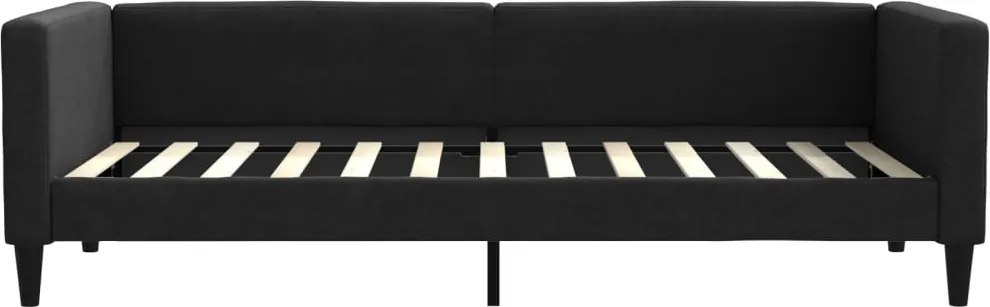 Válenda s přistýlkou a zásuvkami černá 90 x 200 cm textil 3196616