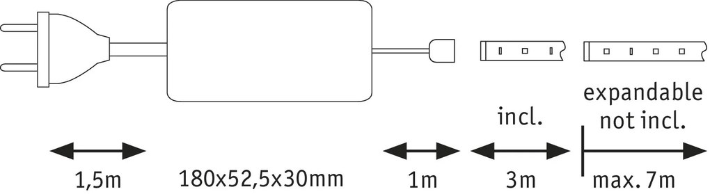 Paulmann 70588 MaxLED 1000, Basic Set 40W 2700K, 3m rozšiřitelný na 5,3m, včetně trafa