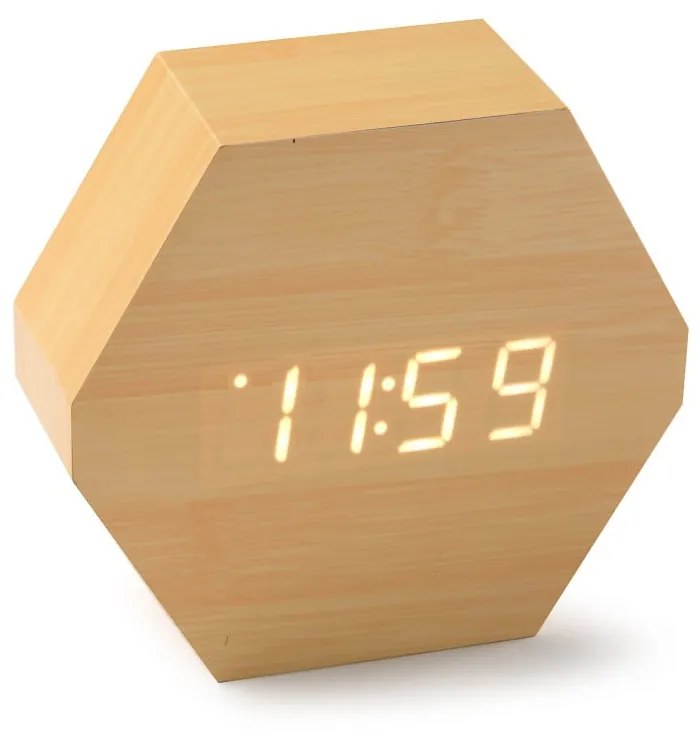 BonamiLED hodiny z bambusového dřeva Versa Table Clock