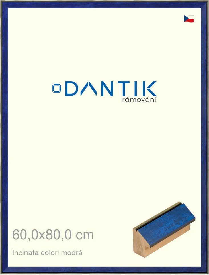 DANTIK rámeček 60x80 | INCLINATA colori modrá (Plexi Čiré)