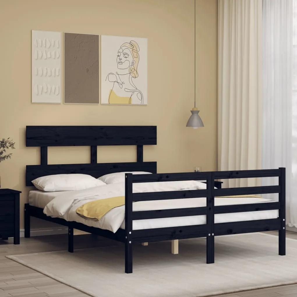 vidaXL Rám postele s čelem 120 x 200 cm masivní dřevo [3195086] Barva: Bílá