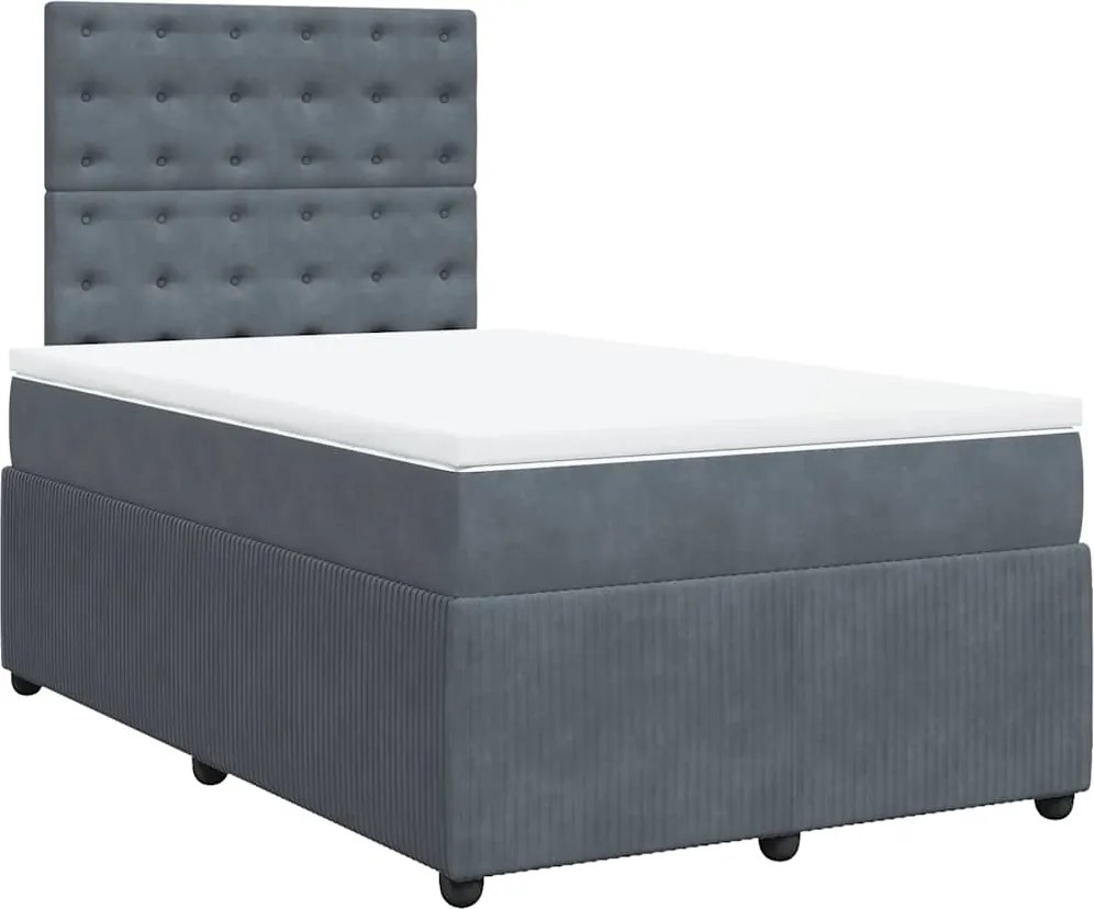 Box spring postel s matrací tmavě šedá 120 x 200 cm samet 3294623