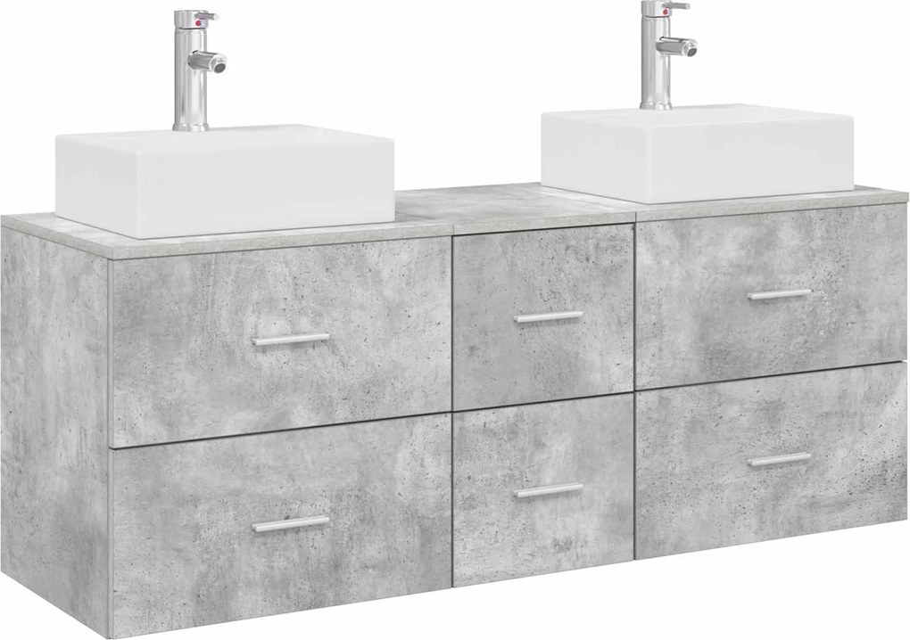 Sada koupelnových skříněk 3 ks Betonově šedá 3405846