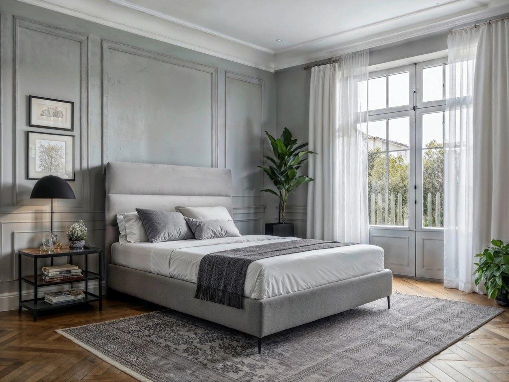 XXXLutz POSTEL BOXSPRING, 120/200 cm, světle šedá MID.YOU - Jednolůžkové postele - 001535000601