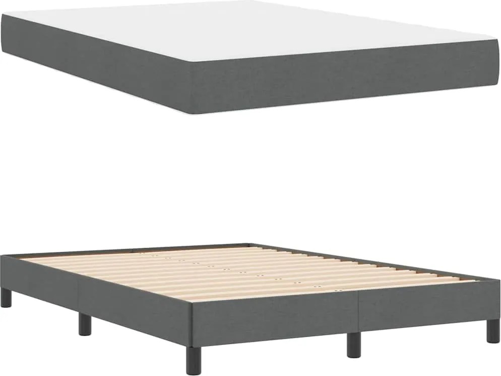 Postel s boxspringem Tmavě šedá 140 x 200 cm textil 3398494