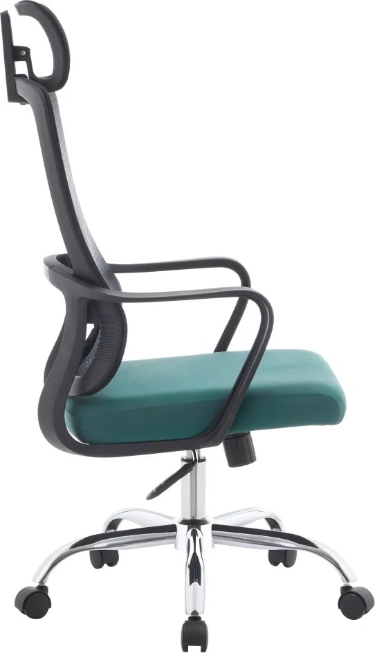 Ergonomická kancelářská židle SHIFT - černá síťovina / zelená látka / nosnost 150 kg