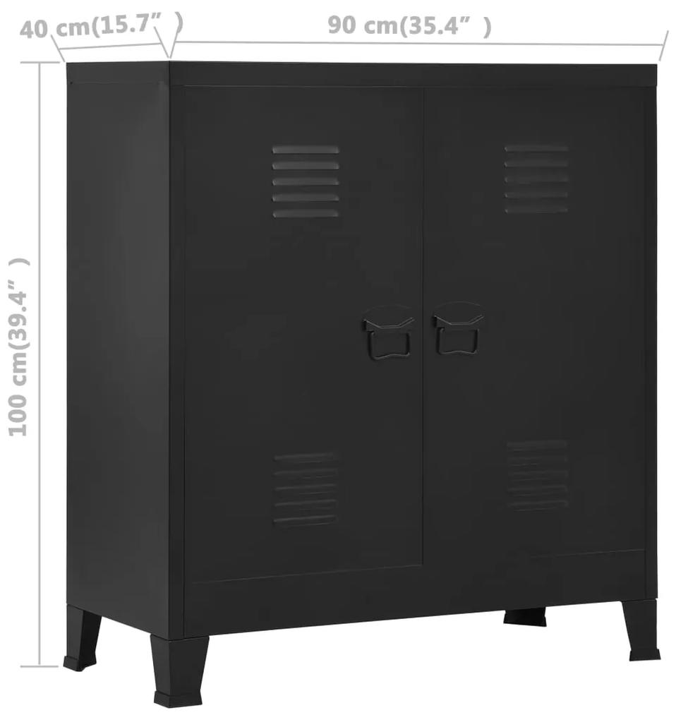 vidaXL Industriální úložná skříň černá 90 x 40 x 100 cm ocel
