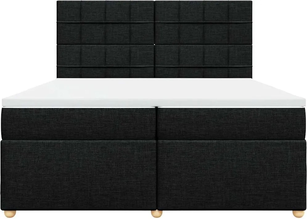 Box spring postel s matrací černá 200x200 cm textil 3293689