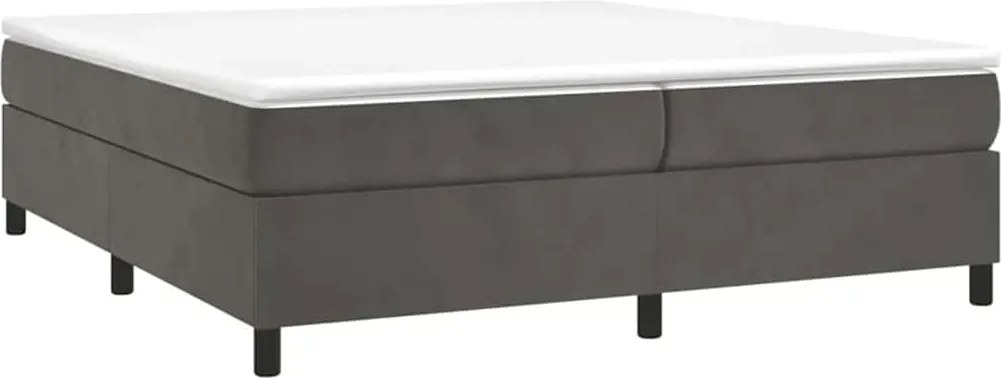 Box spring postel s matrací tmavě šedá 200x200 cm samet 3144700