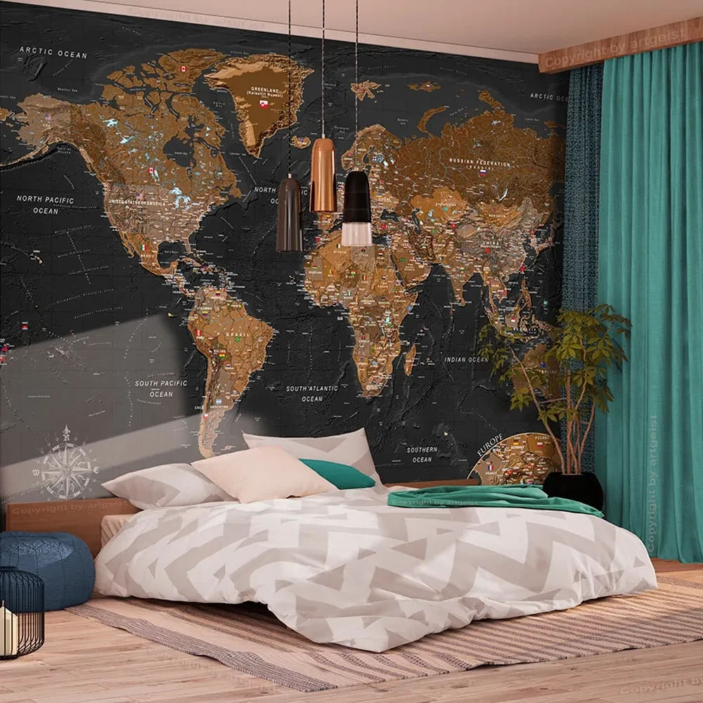 Fototapeta stylová mapa světa - World: stylish Map | BIANO