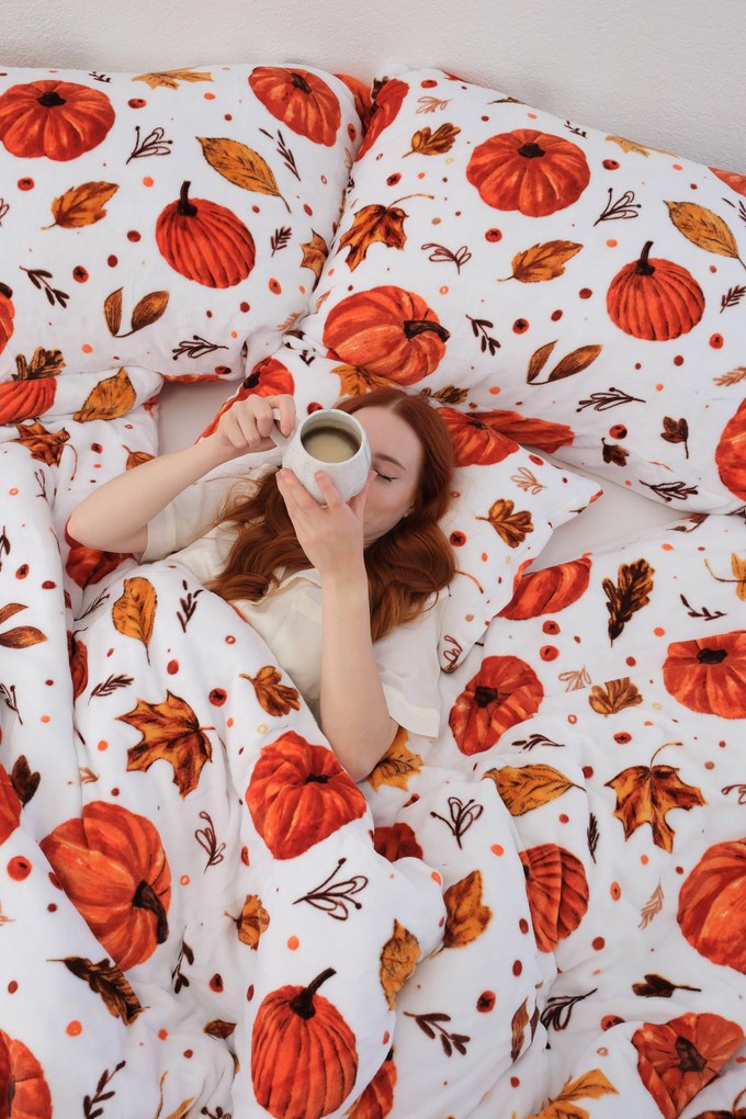 MK Lůžkoviny Francouzské mikroplyšové povlečení Exclusive - Podzimní nálada 220 × 200 cm, 2ks 70 x 90 cm