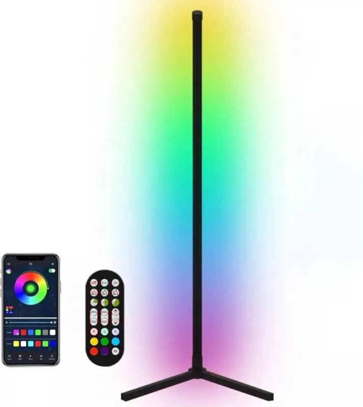 Rgb Rohová Stojací Led Podlahová Lampa S Dálkový Ovladač Aplikací Music Sensor