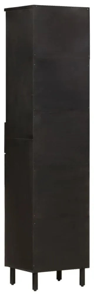 Petromila Koupelnová skříňka černá 38 x 33 x 160 cm masivní mangovník