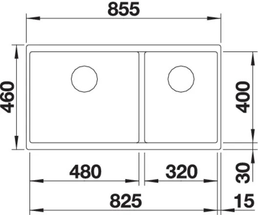 Blanco SUBLINE 480/320 U InFino Silgranit černá dřez vlevo bez táhla