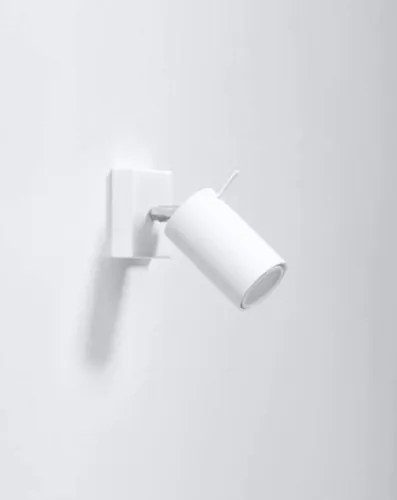 Nástěnné bodové svítidlo s vypínačem SOLLUX Ring GU10 1x40W bez zdroje SL.1024 bílá