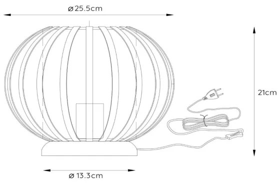 Lucide 78593/25/66 - Stolní lampa MERLINA 1xE27/40W/230V pr. 25,5 cm růžová