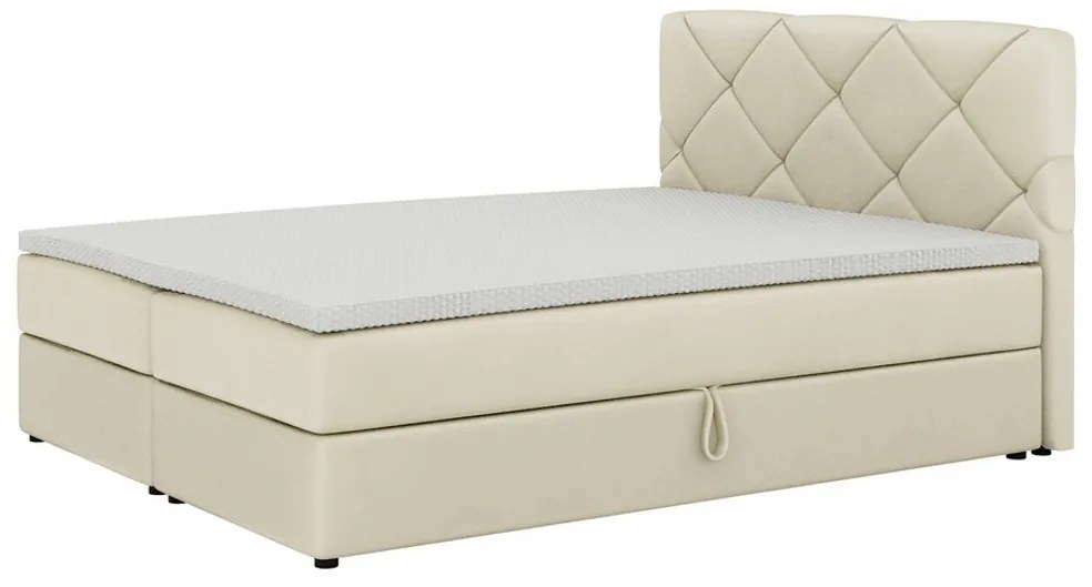 Čalouněná postel boxspring KROSS + topper, 140x200, itaka 16