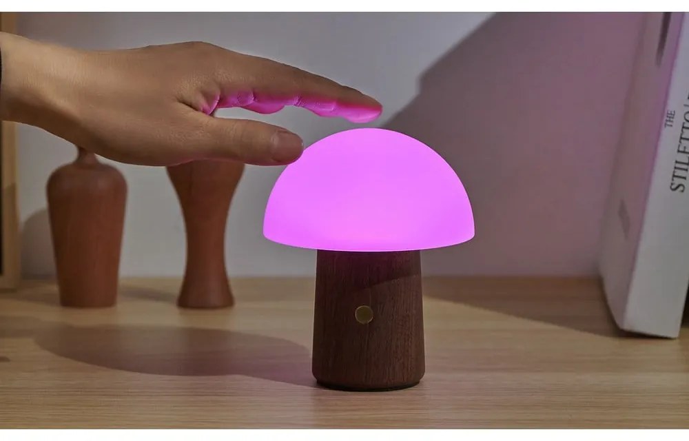 Bílá/v tmavě přírodní barvě LED stolní lampa (výška 12,5 cm) Alice Mushroom – Gingko