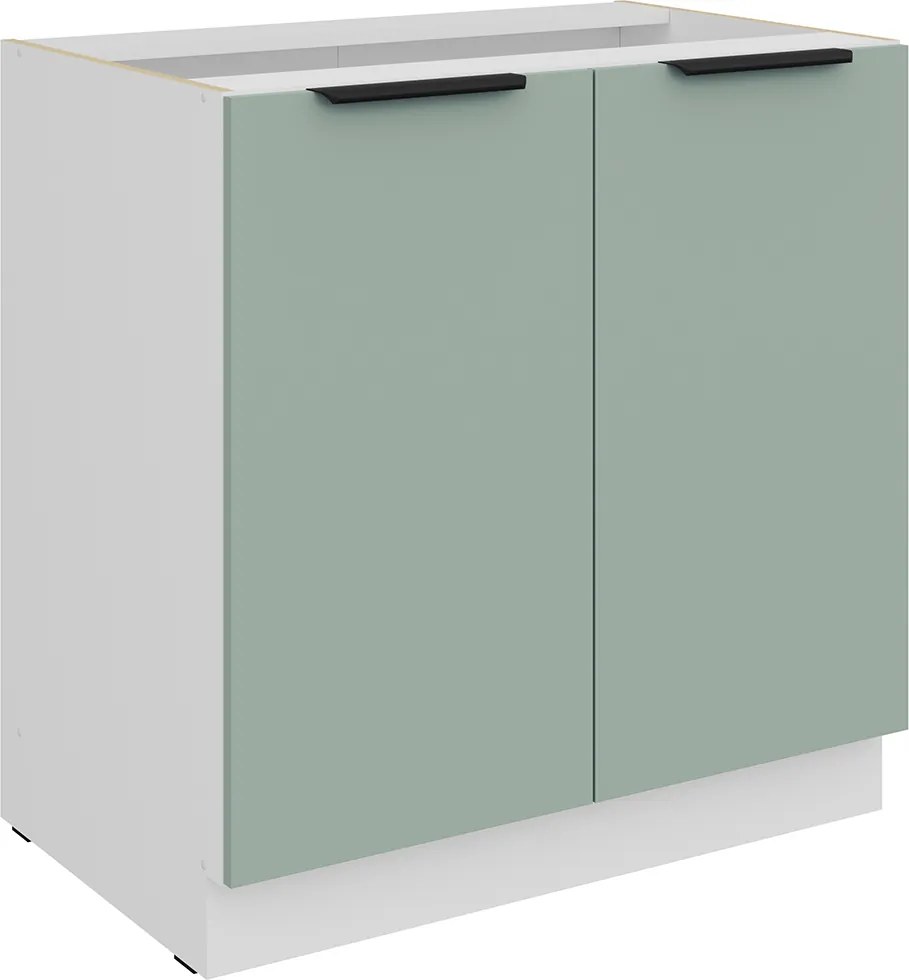 ARIA sb | dolní skříňka 80 D 2F policová | 80 cm | ANTI FINGERPRINT povrch | bílá/aquamarine