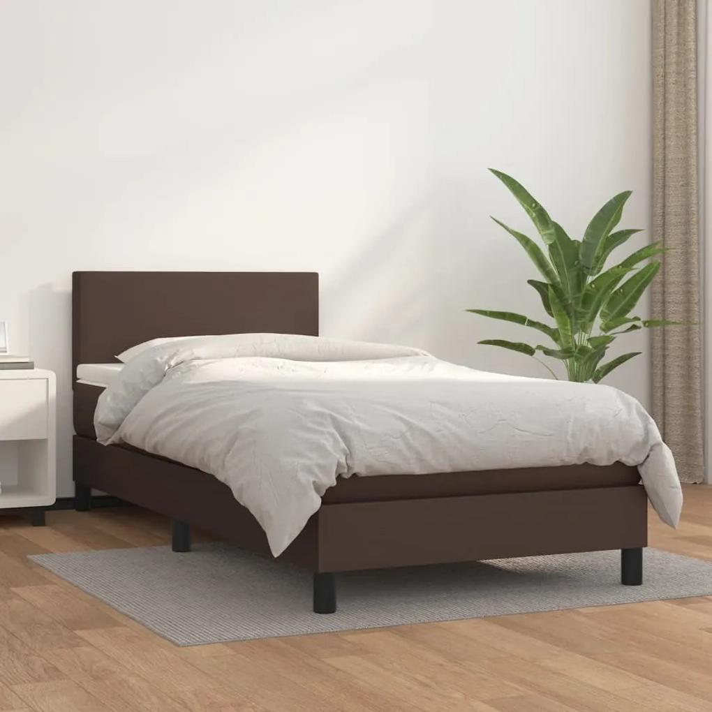 vidaXL Box spring postel s matrací 90x200 cm umělá kůže [3140982] Barva: Černá