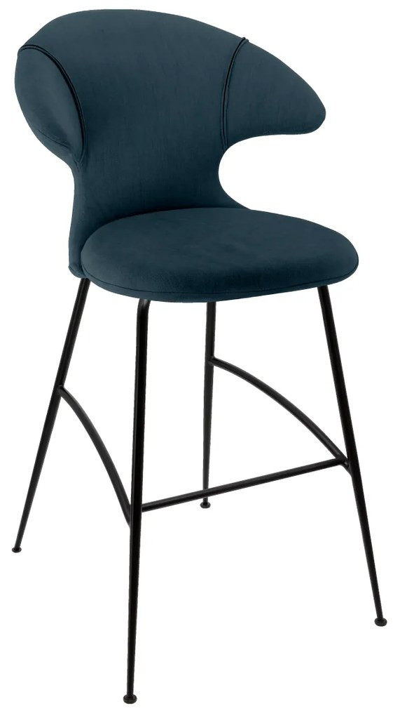 Barová židle Time Flies Barva nohou:: černá, barva potahu:: tmavě modrá