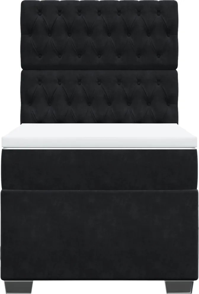 Box spring postel s matrací černá 90x200 cm samet 3290818